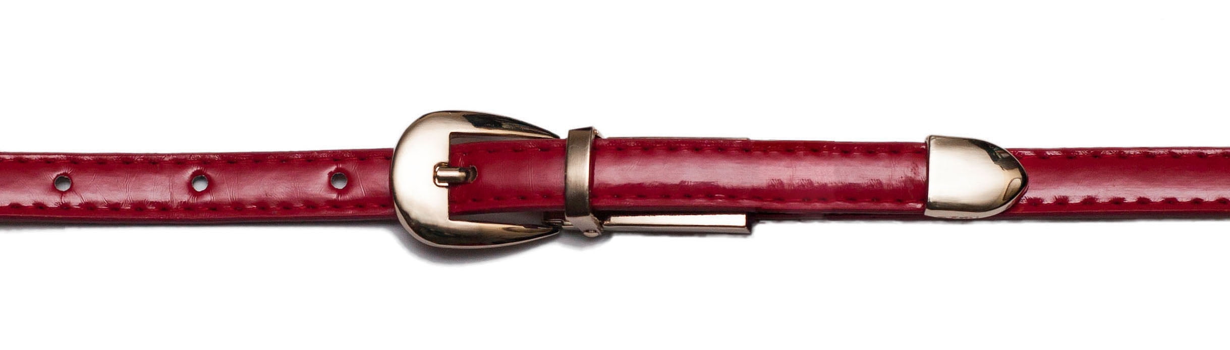 eVogues Plus Size Gold Buckle Skinny Patent Belt Red - Walmart.com