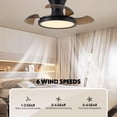 28 Inch Retractable Ceiling Fan with Light Remote Dimmable 6 Speed ...