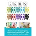 10pcs Multicolor PVC-Coated Steel Chip Clips For Food Bags, Snacks ...