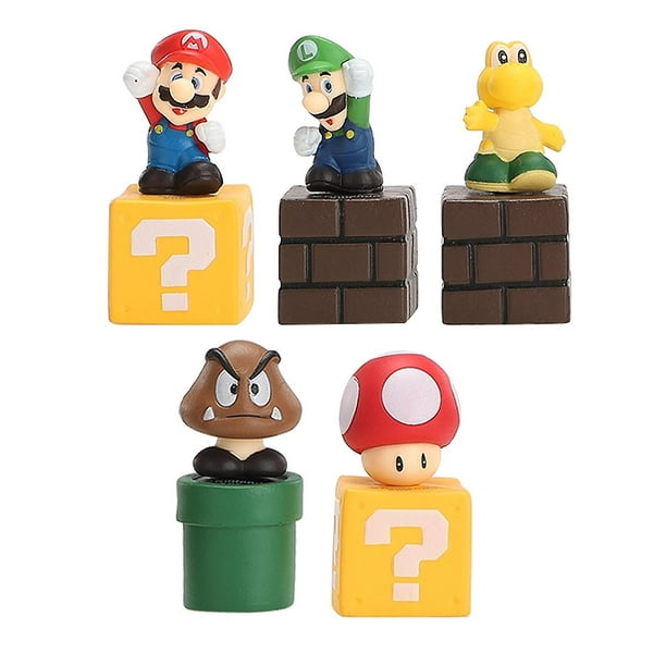 Mario And Luigi Toys Figurines Super Mario Action Figure Set 5 Pieces ...