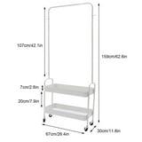 Wuzstar Metal Clothing Rack Stand Floor Garment Rack with 2 Tier Basket ...