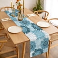 Gray Blue Summer Floral Cotton Linen Table Runner Farmhouse Rustic ...