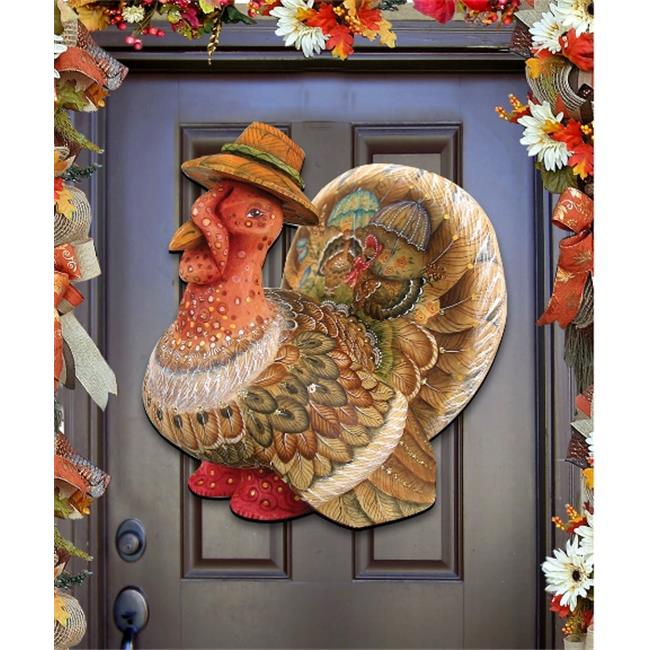 Thanksgiving Tom the Turkey Wooden Decorative Door Hanger - Walmart.com
