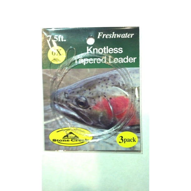 Stone Creek Knotless Tapered Leader 7.5ft 6X 3pk - Fly Fishing ...