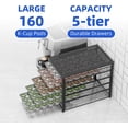 5 Tier Coffee Pod Holder for K Cup, 160 Pod Pack Capacity Rack, Metal ...