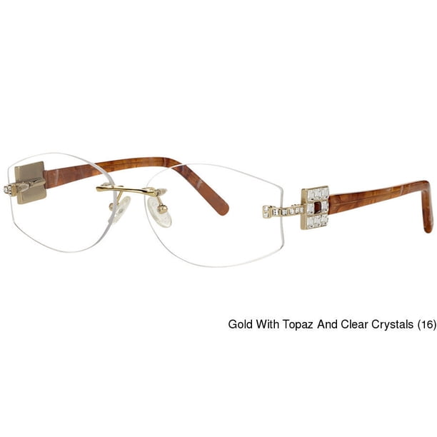 Caviar Rimless Eyeglasses 2362 C 16 Gold Topaz Crystals Frame New 56mm ...