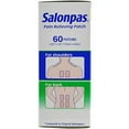 Salonpas Pain Relieving Patches, 60 Count, Pack of 2, Long-Lasting ...