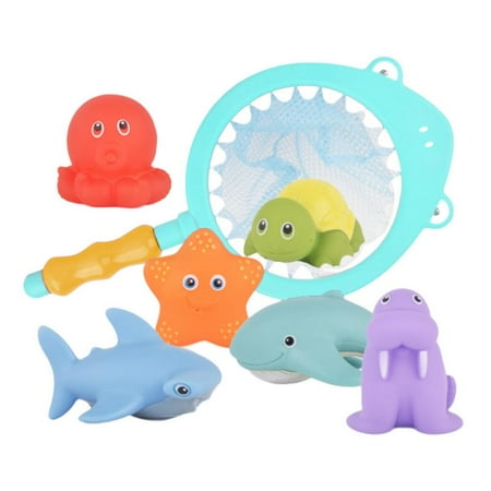 Kids Bath Fishing Toys Set With Shark/Giraffe Grabber Parent-child ...