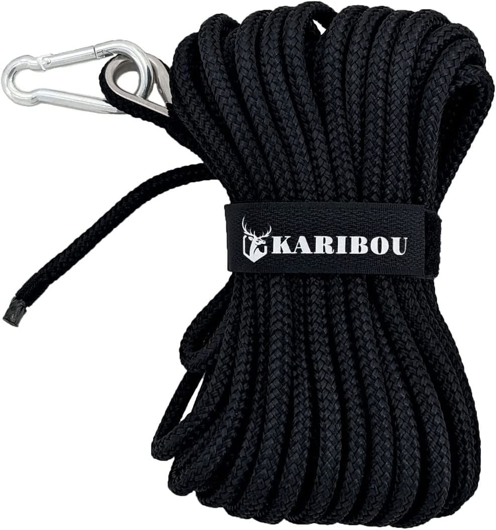 Boat Anchor Rope - 50 ft x 1/4 inch - Double Braided Nylon Anchor Line ...