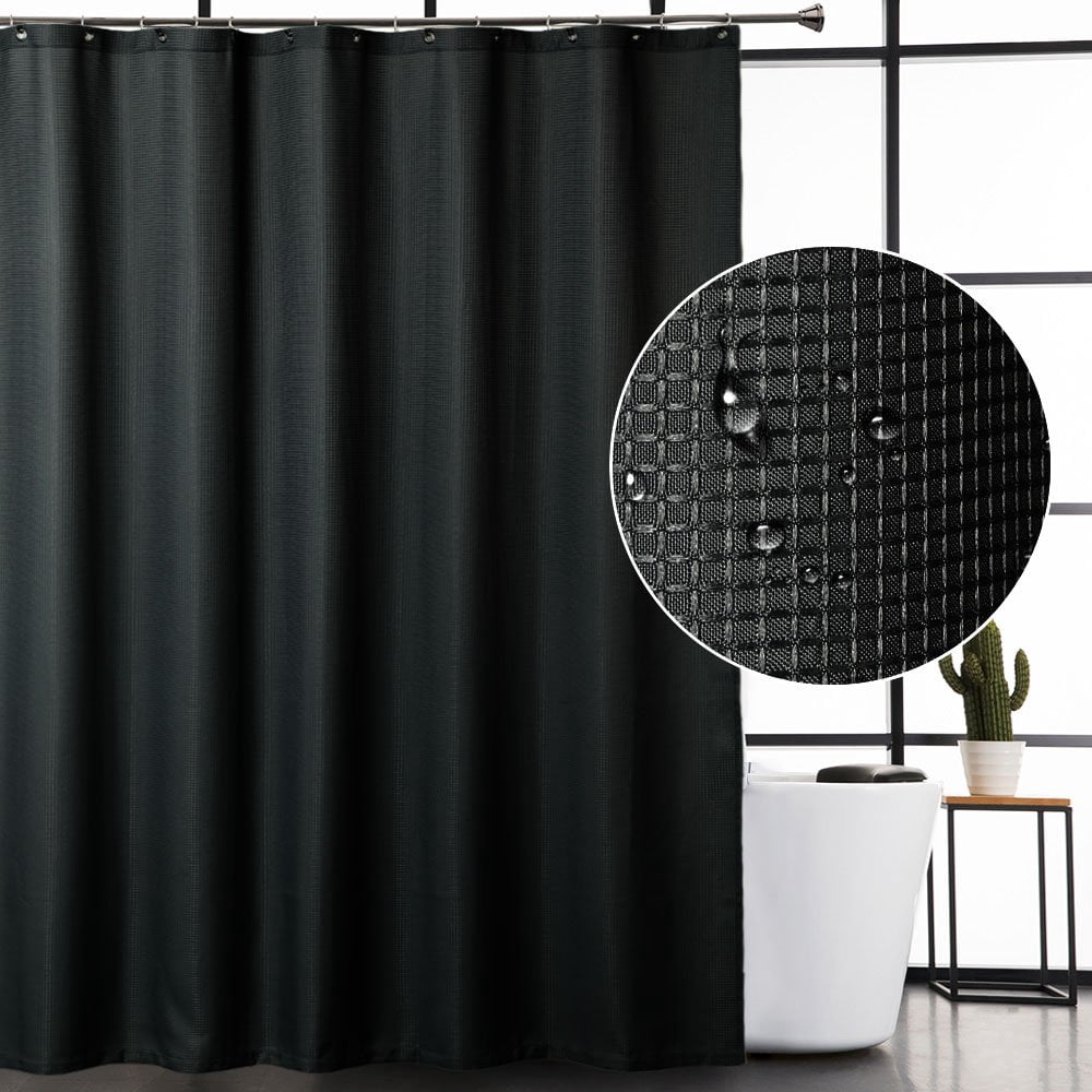 Kitsin Waffle Shower Curtain for Bathroom 72 inch Long, Water Resistant ...