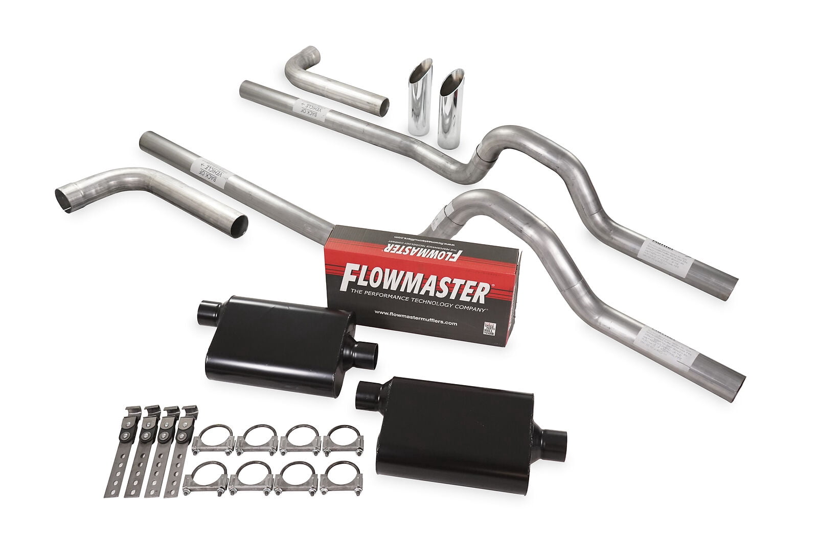Dual Exhaust Kit 3" Flowmaster 40 Series Side Exit SW Tips 67-72 Ford F ...