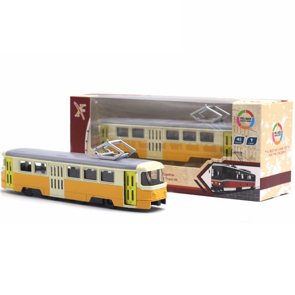 Classic Train Tram Diecast Pull Back Model with LED Music Developmental ...