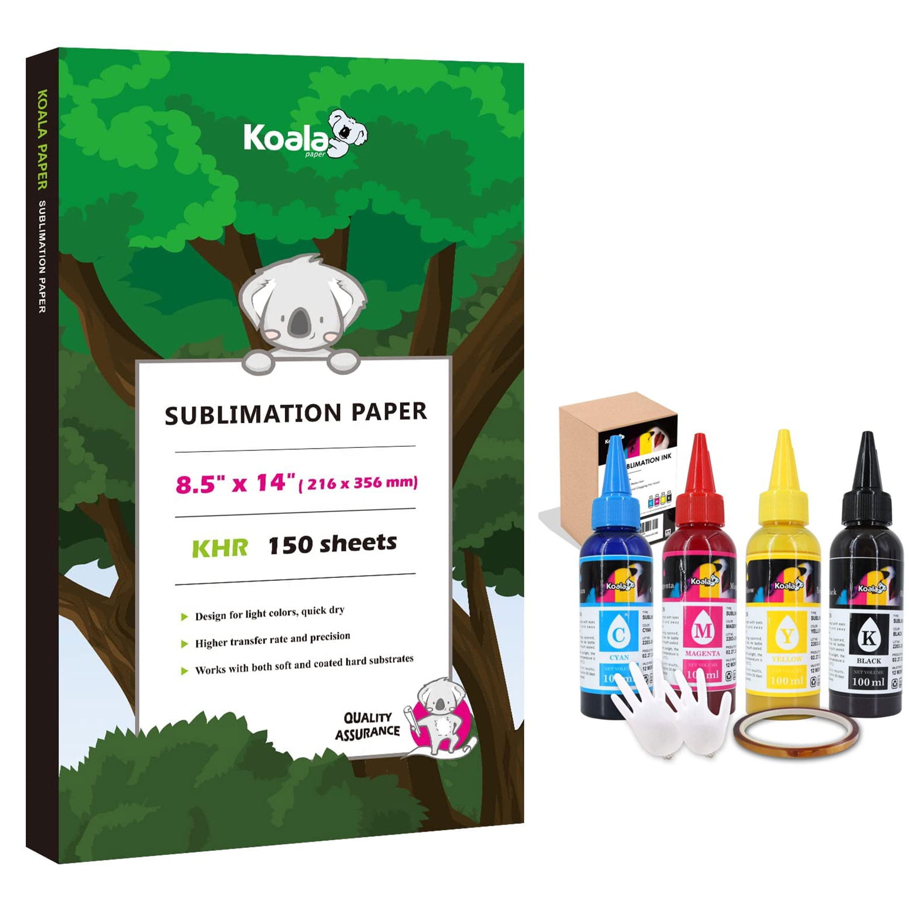 Buy Koala Sublimation Paper 8.5X14 150 Sheets 100g Bundle with Koala ...