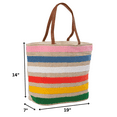Twig & Arrow Women's Terry Stripes Woven Tote Bag, Canvas Beach and ...