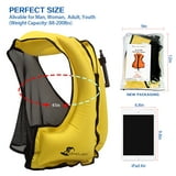 OMOUBOI Floatage Jackets Unisex Manual Inflatable Snorkel Vest Yellow ...