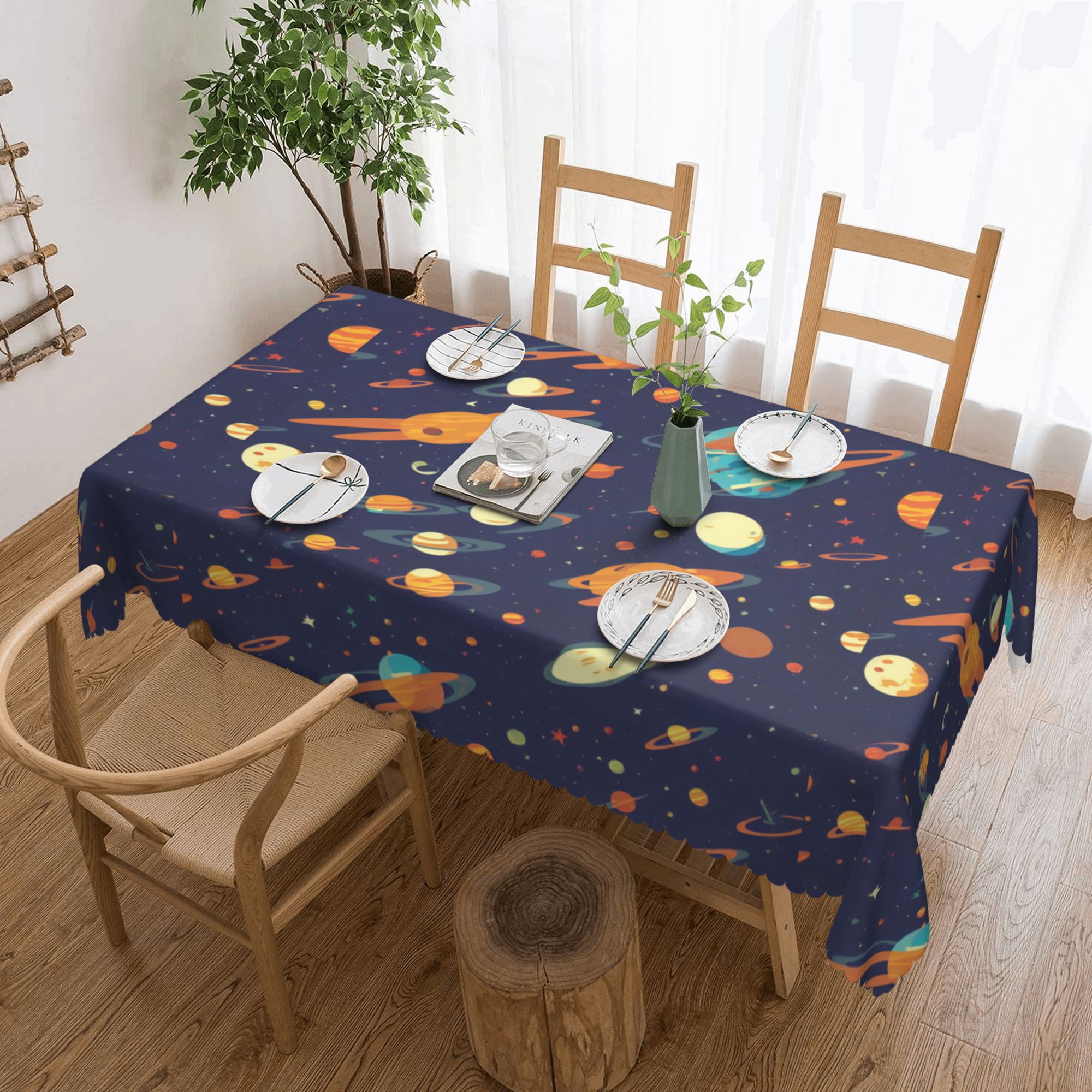 XMXY Table Cloth Rectangle Table, Fantasy Galaxy Starry Night Dining ...