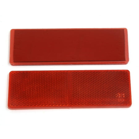 Universal Truck Car Red Plastic Adhesiive Reflective Plate w/o Holes ...