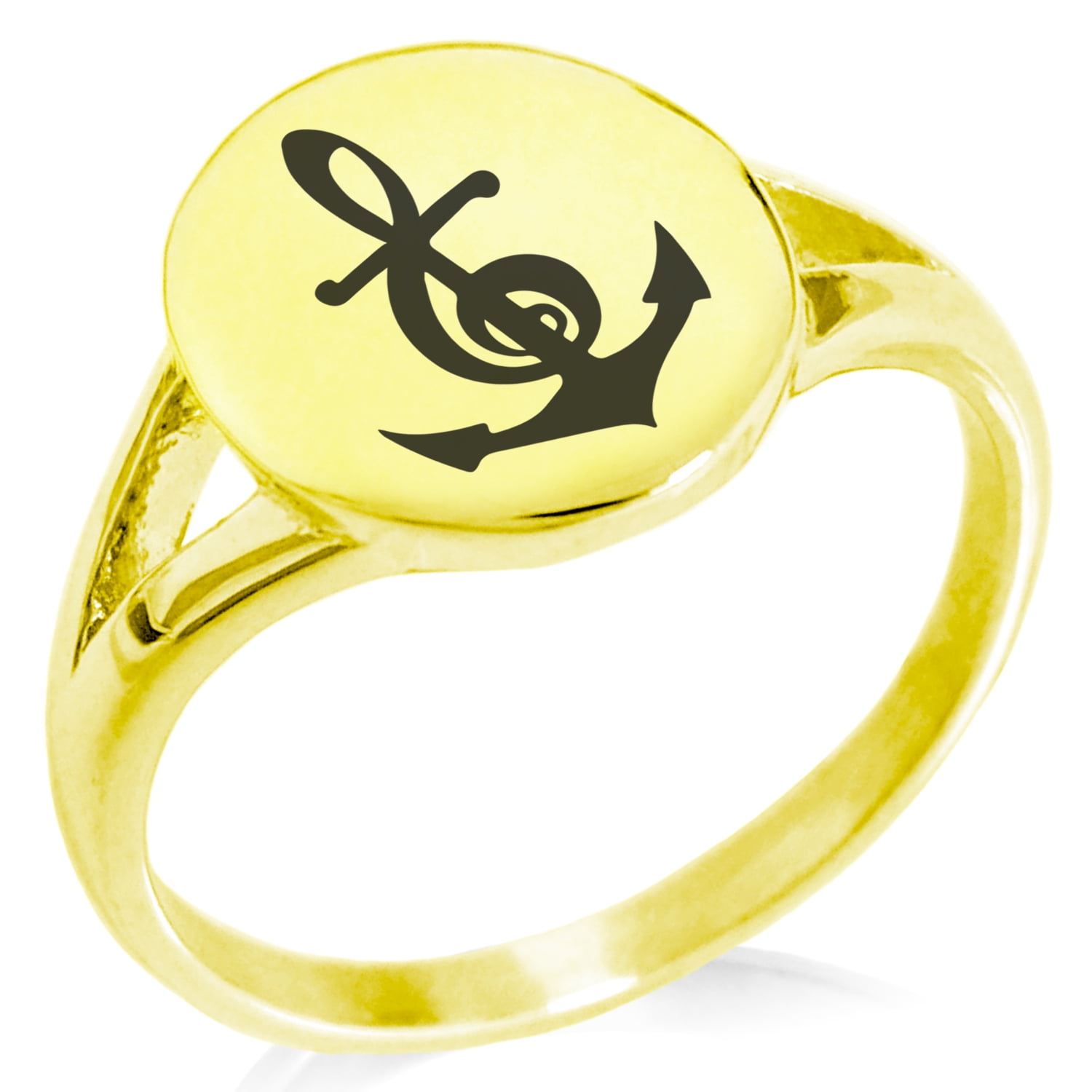 Stainless Steel Nautical Music Is My Anchor Treble Clef Minimalist Oval ...