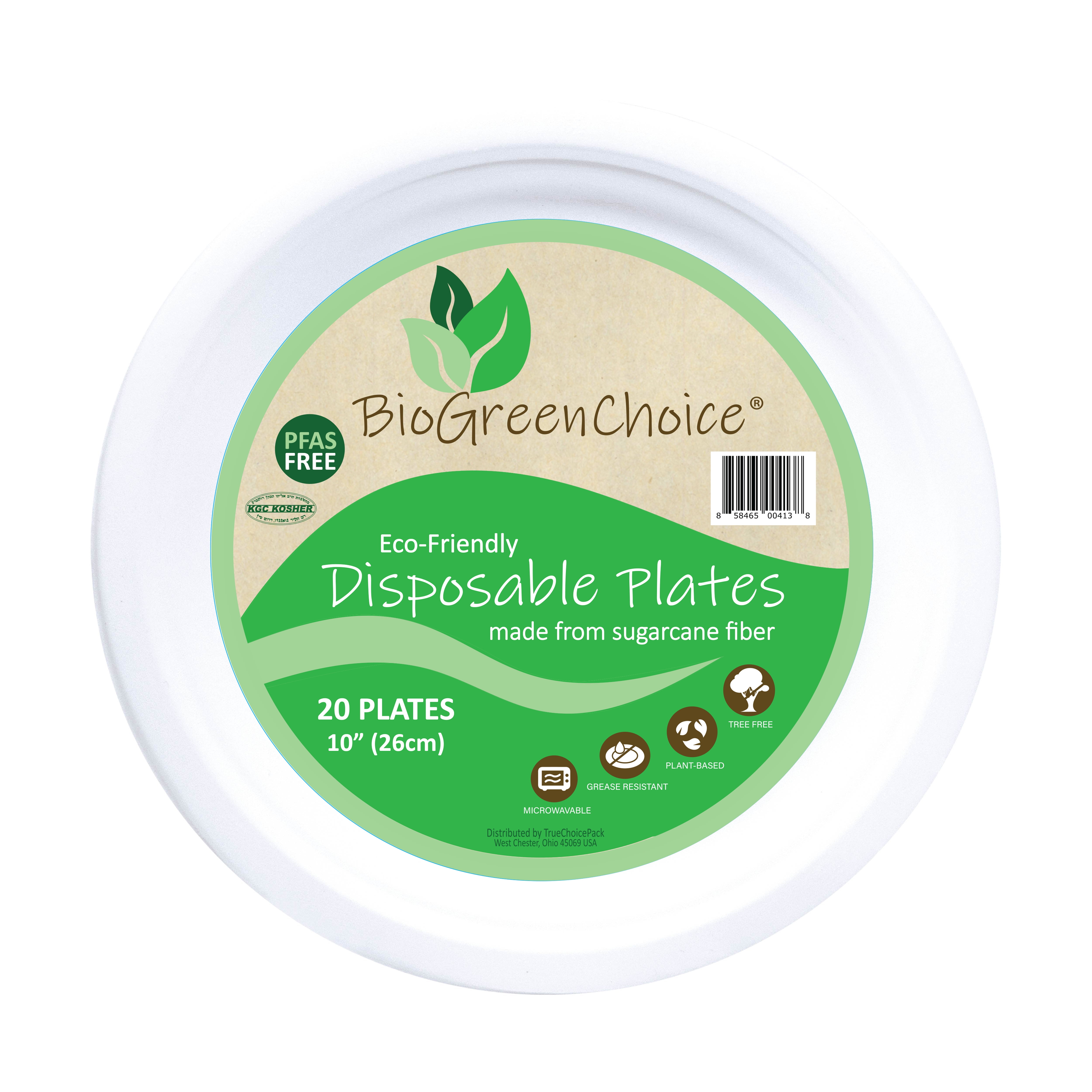 BioGreenChoice Eco-Friendly White 10 in. PFAS-FREE Fiber/Bagasse ...