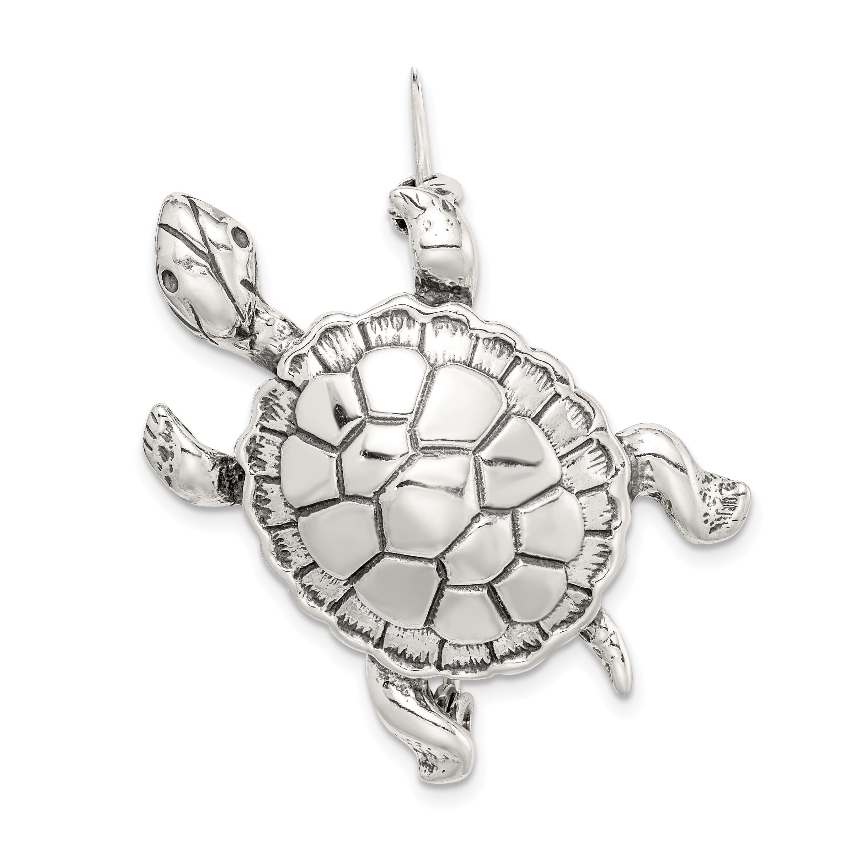 Sterling Silver Antiqued Turtle Pin - Walmart.com