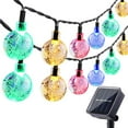 NEX Outdoor Solar String Lights 31.16FT 50 LED Waterproof Fairy Crystal ...