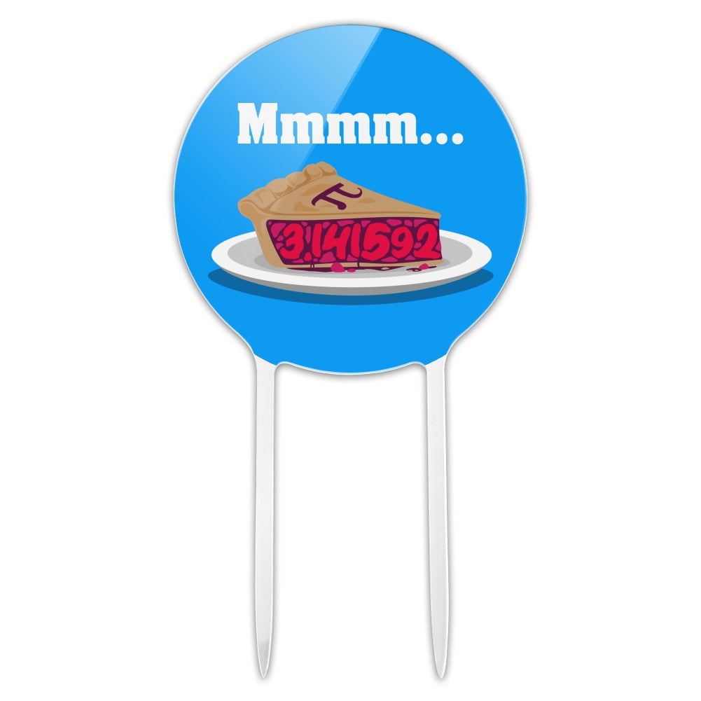 Acrylic Mmm Pi Pie Math Funny Cake Topper Party Decoration for Wedding ...