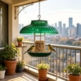 Weatherproof Hanging Bird Feeder with Dome Cover, Outdoor Wild Bird ...