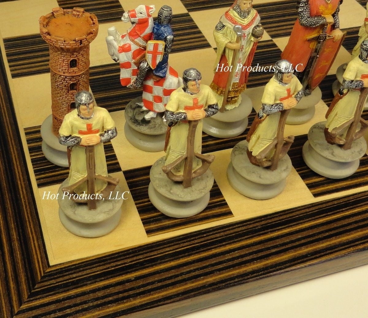 Medieval Times Crusades Arabian vs Christian Chess set 14" Ebony ...