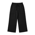 CAIVO Child Girls Casual Pants Comfortable Solid Color Loose Fit Calf ...