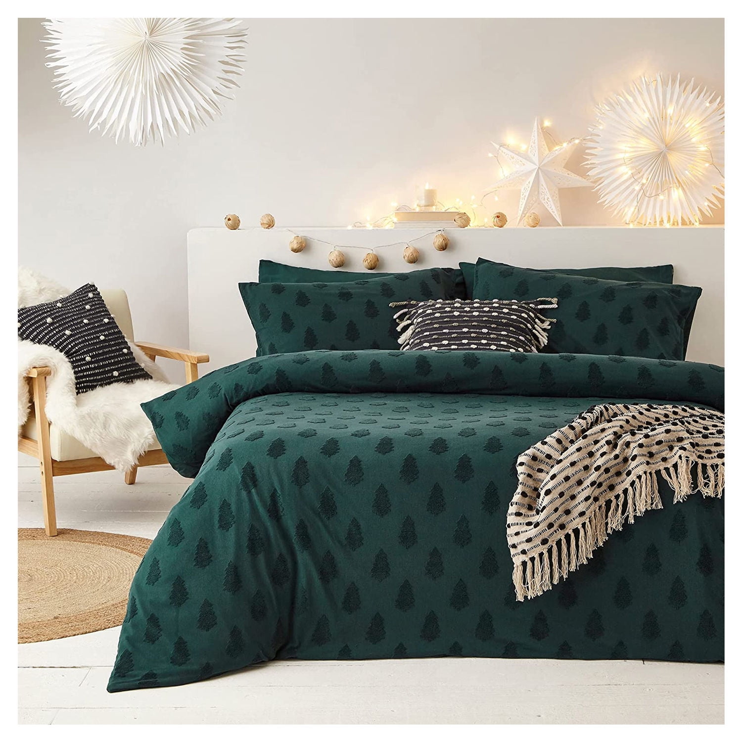 Click here for The Linen Yard Tufted Christmas Tree Duvet Cover S... prices
