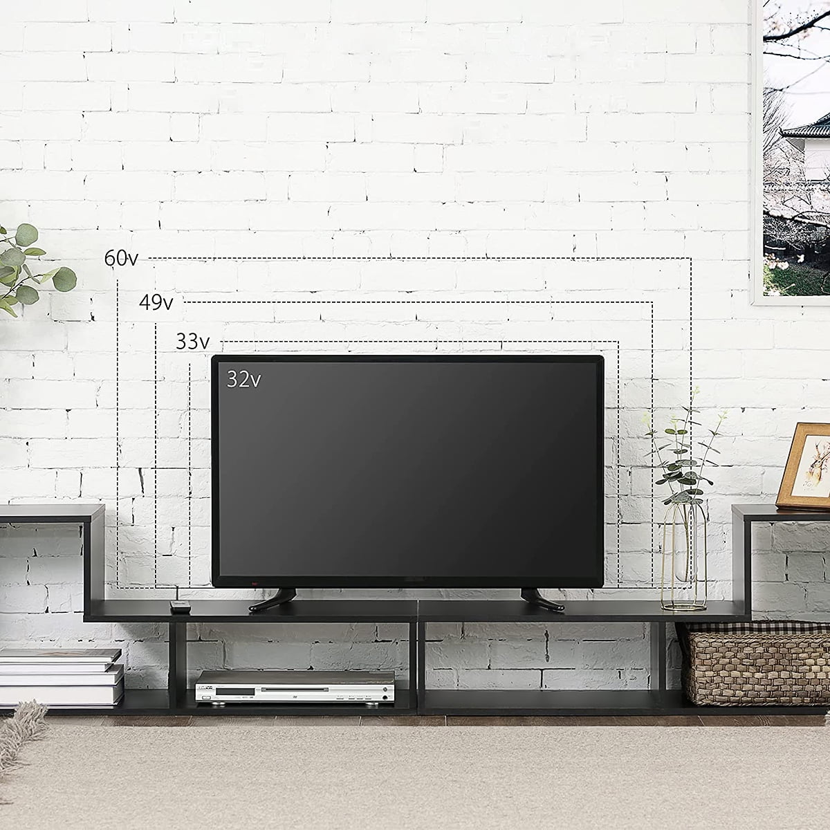 TV Stand for 40'' - 80'' TVs DIY Convertible Storage Bookcase Shelf ...