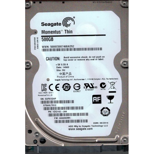 Seagate ST500LT012 P/N: 1DG142-286 F/W: 0003SDM1 500GB SU S3P - Walmart.com