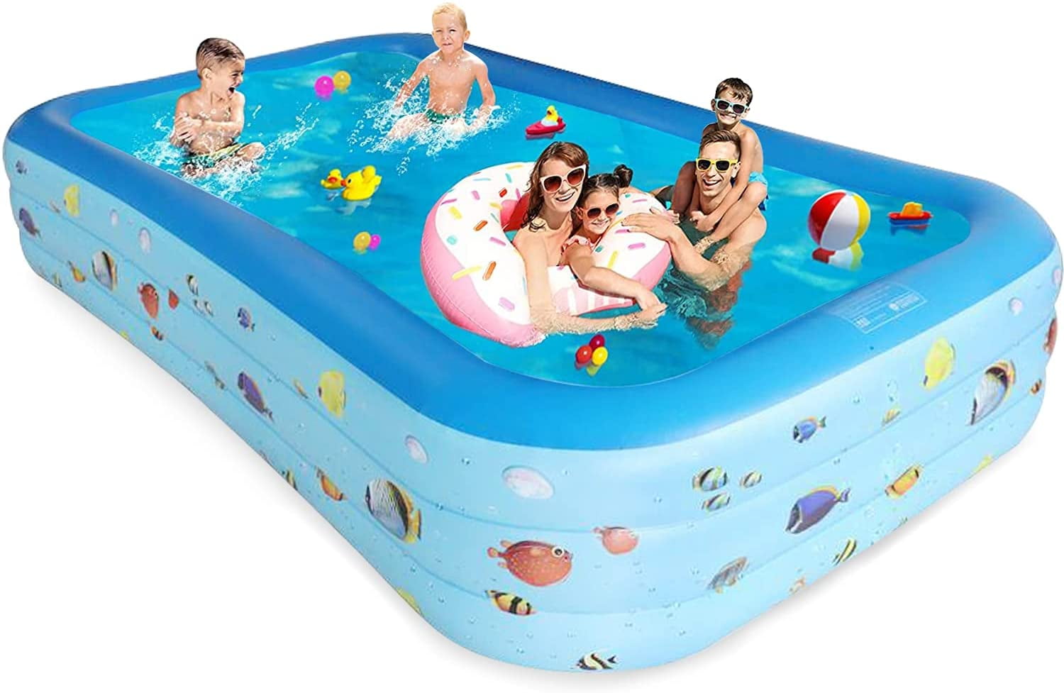 Blow Up Pool, Thickened Inflatable Pool for Kids, Adults, Family, 9.83 ...