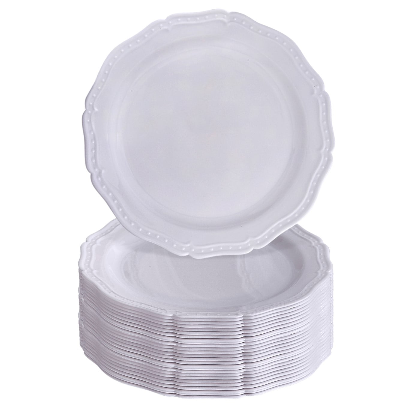 WHITE PLASTIC PLATES | 20 Wedding Plates | 10.25” - Walmart.com