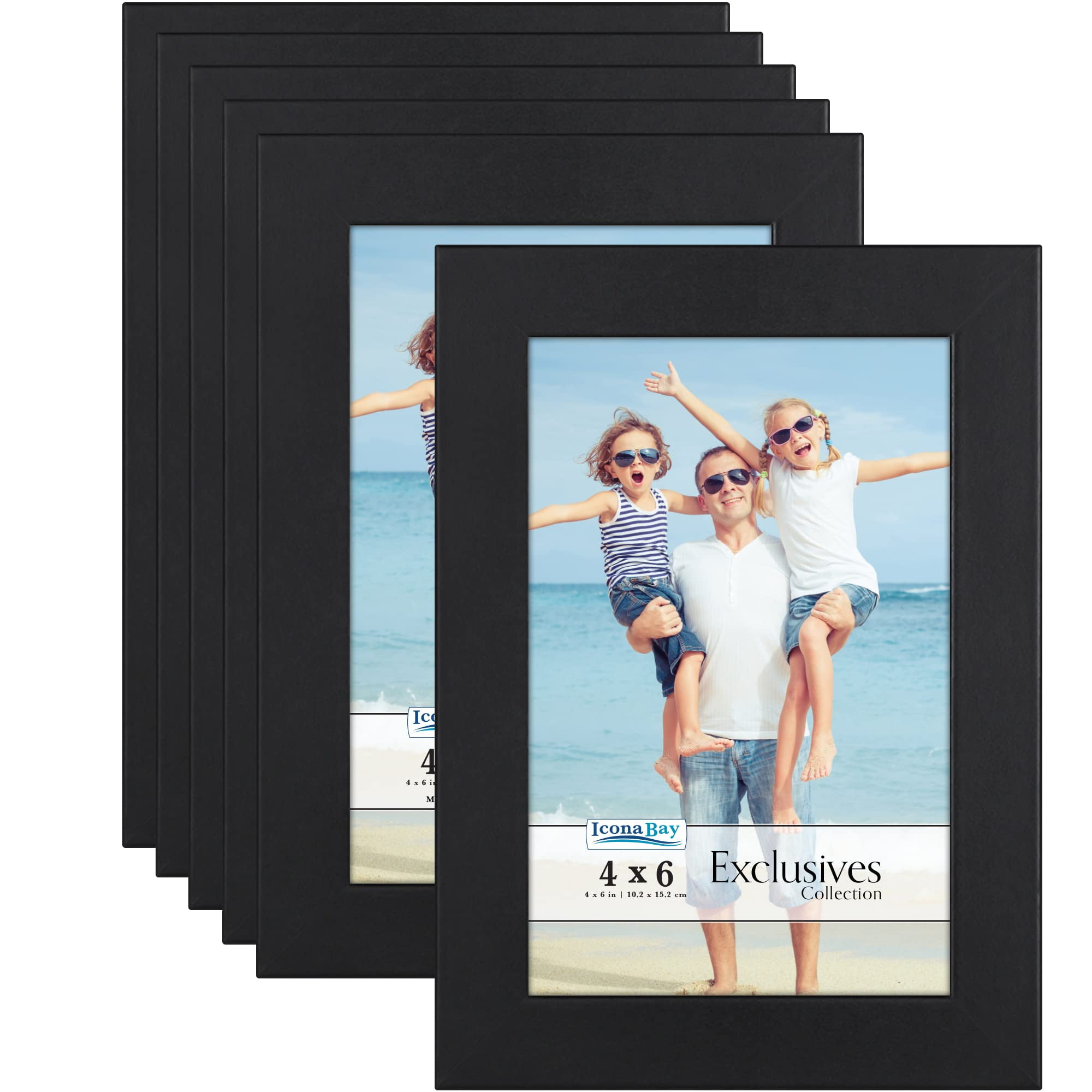 Icona Bay 4x6 Black Picture Frames, 6 Pack, Exclusives Collection (US ...