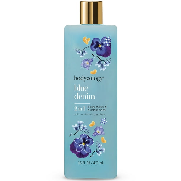Bodycology Blue Denim 2 N1 Body Wash And Bubble Bath 16 Oz