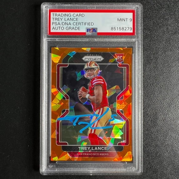 2021 Panini Prizm Trey Lance #333 Orange Ice Rookie PSA Auto 9 ...