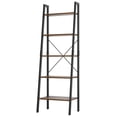 5-Tier Ladder Shelf Bookcase - Metal Frame Plant Rack, Home Office ...