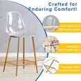 SUDICA 4-Piece Counter Height Clear Acrylic Bar Stools with Gold Metal ...