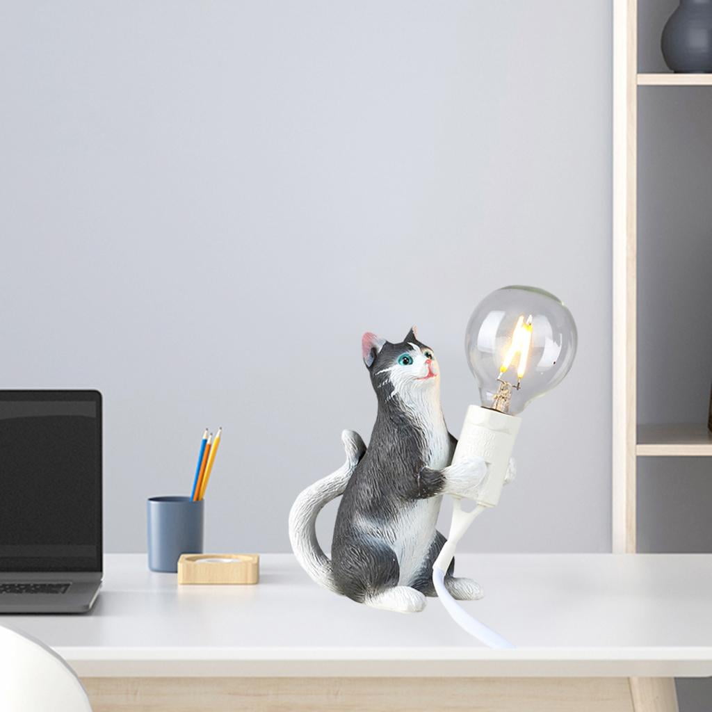 Resin Cute Cat Sconce Night Light - Bedroom Bedside Lamp - Modern Table ...