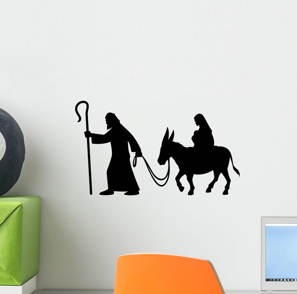 Traveling Mary and Joseph Wall Decal Wallmonkeys Peel and Stick ...