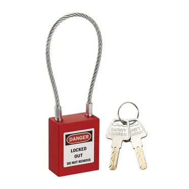 Unique Bargains Lockout Tagout Locks 3 Inch Shackle Key Different ...