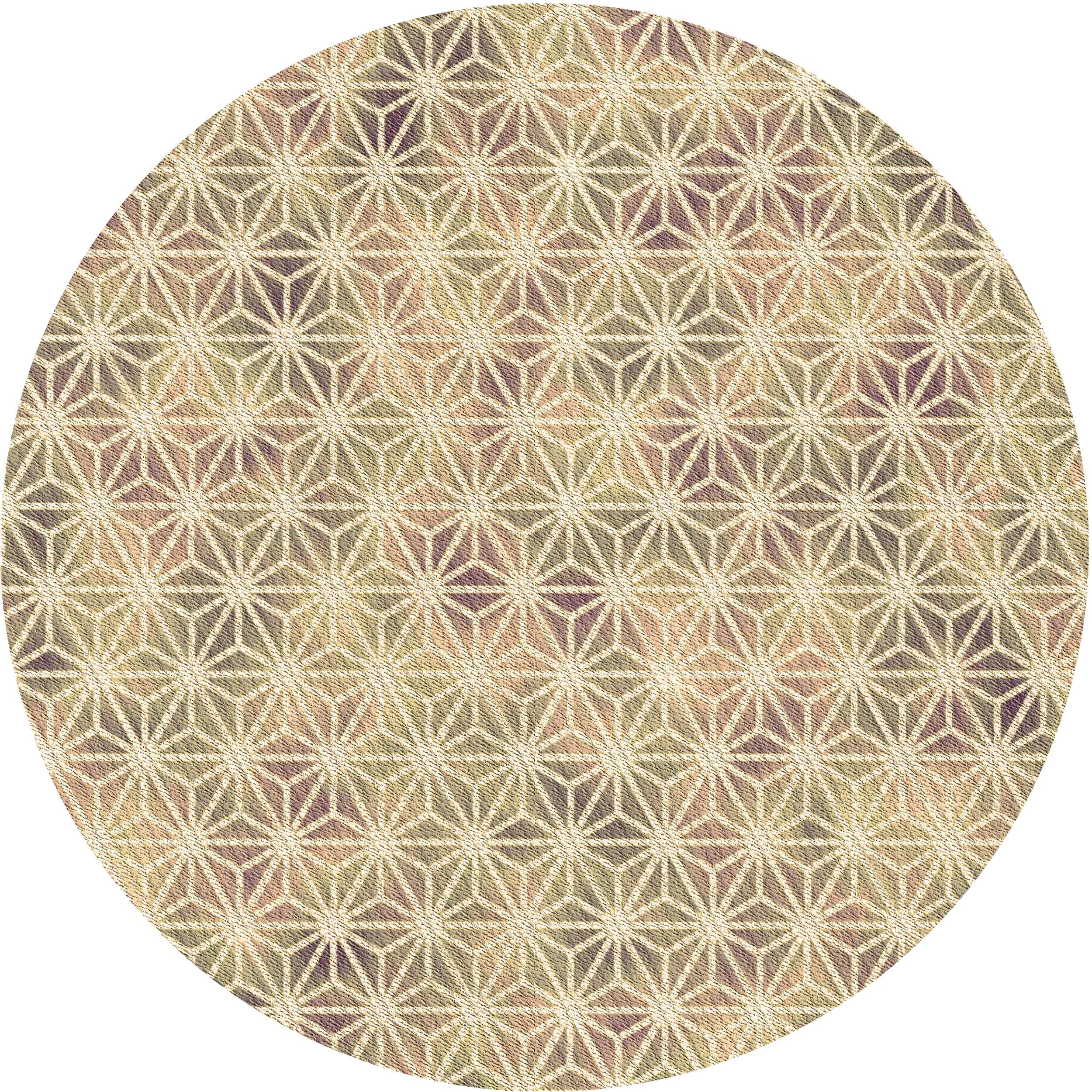 Ahgly Company Indoor Round Patterned Khaki Gold Area Rugs, 6' Round ...