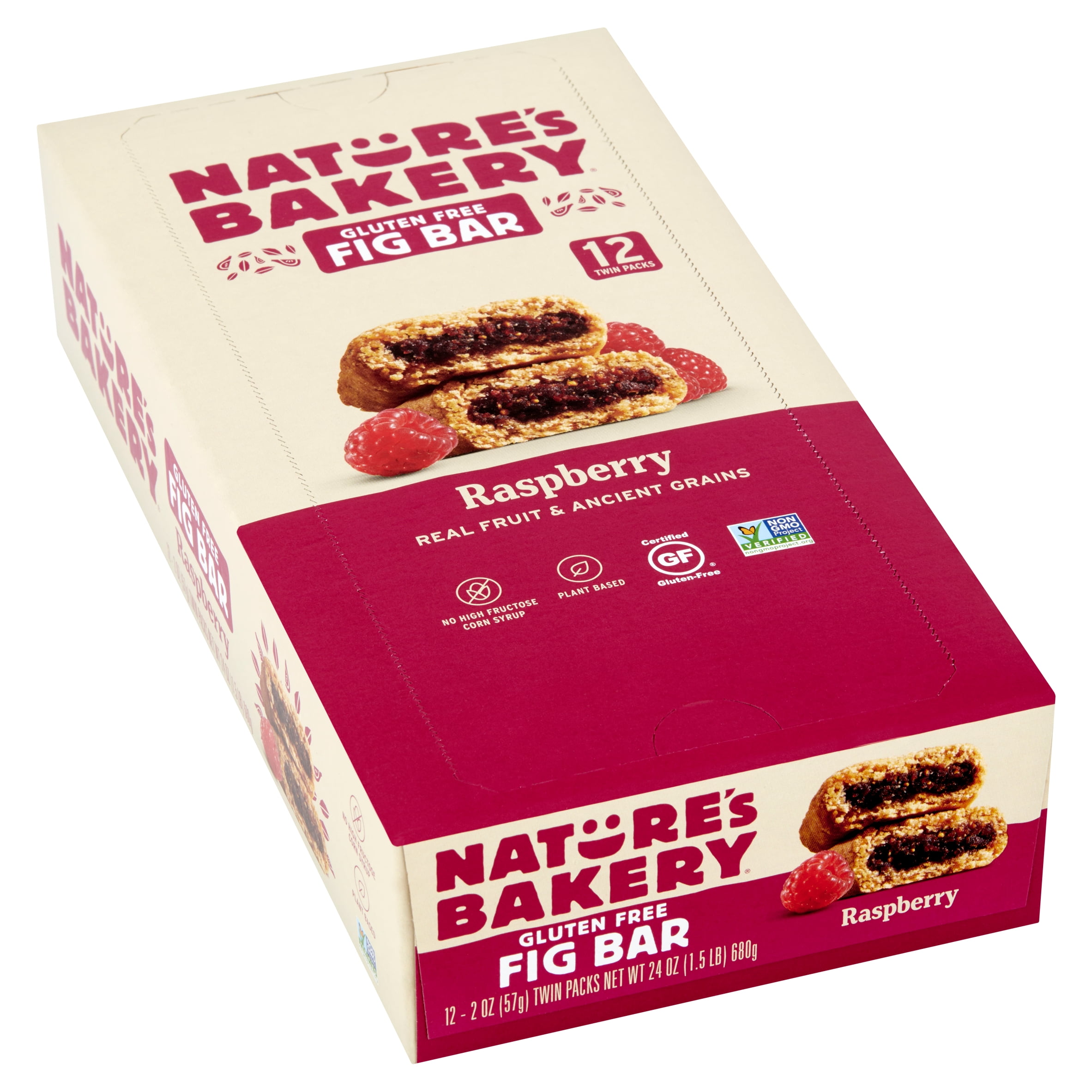Nature's Bakery Raspberry Gluten Free Fig Bar, 2 oz, 12 count - Walmart.com