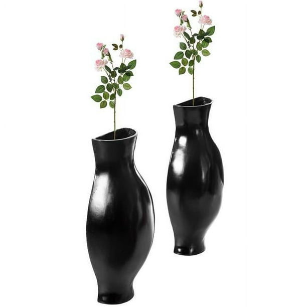 Uniquewise QI003999.BK.2 24.5 x 22 x 12 in. Decorative Split Vase Duo ...