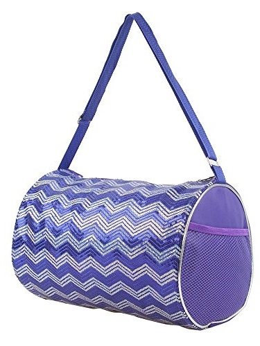 Princess Girls Duffle Bag Chevron Sequin Purple - Walmart.com