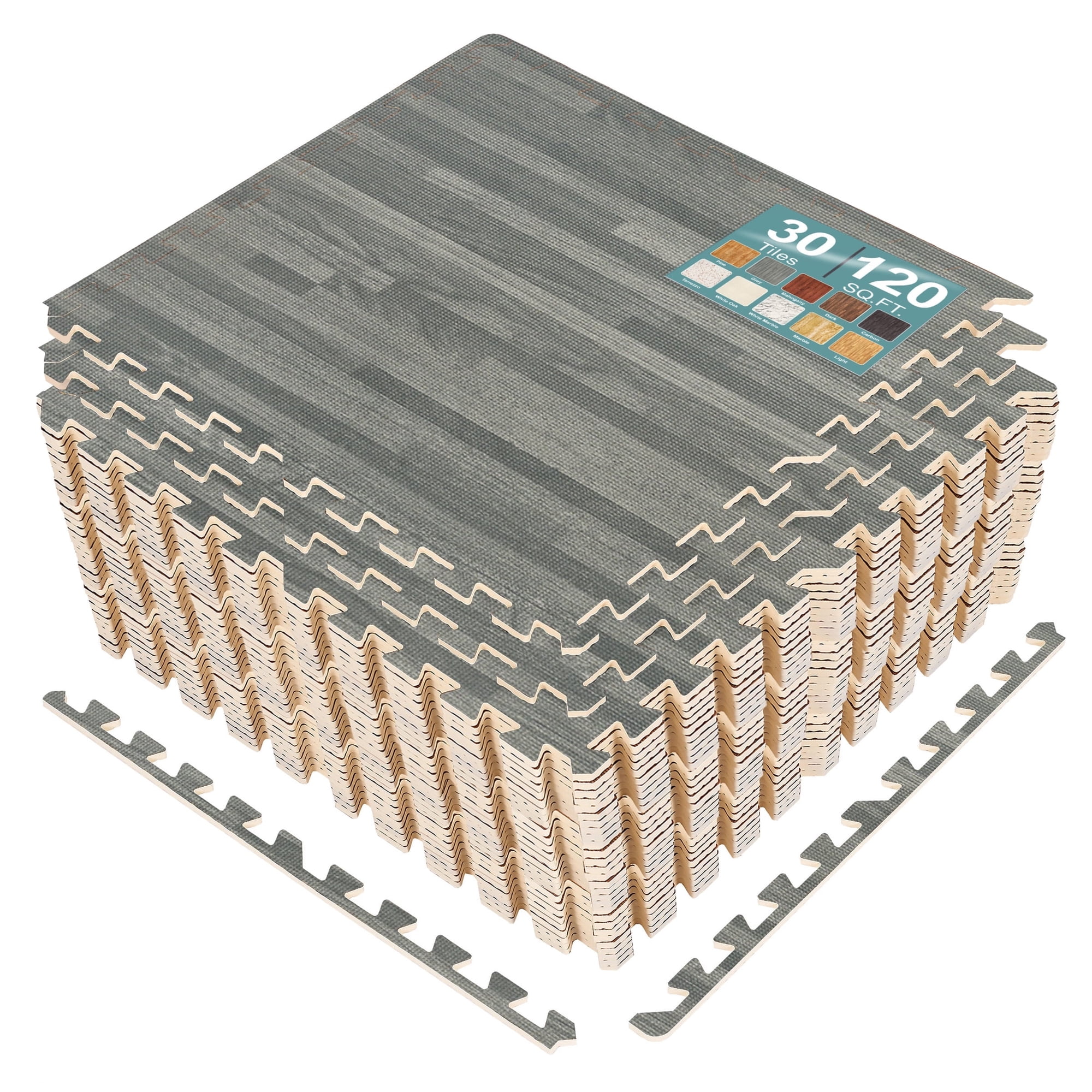 Click here for Sorbus 120sq. Ft. Gray Wood Grain Foam Interlockin... prices