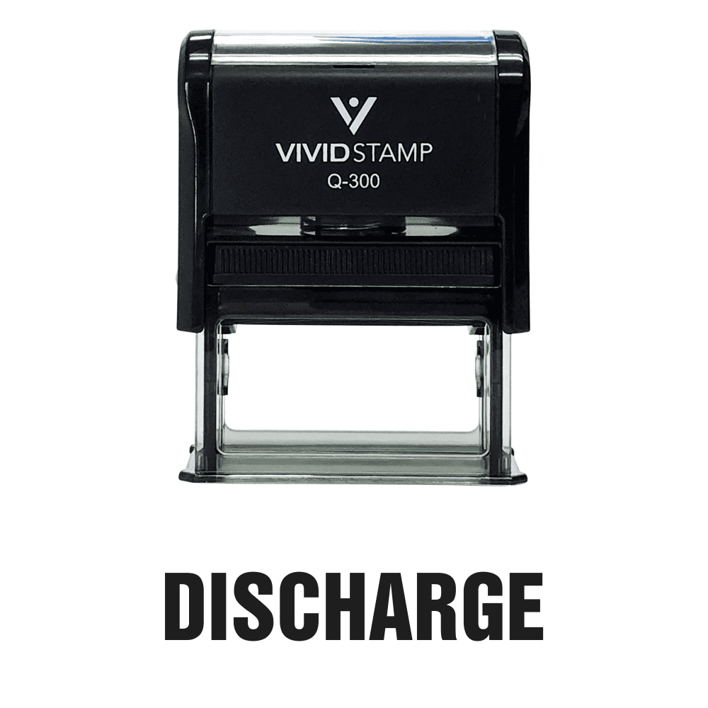 Vivid Stamp Discharge Self Inking Rubber Stamp (Black Ink) - Large ...