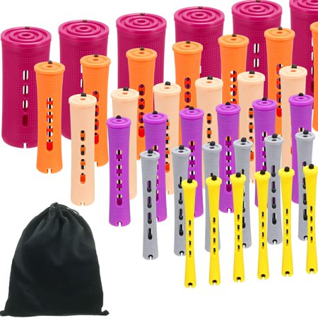 60 Pieces Hair Perm Rods Set Plastic Cold Wave Rods Straight Perm Rods ...