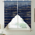 Abstract Golden Swag Curtain Valance for Window 2 Panels Water Ripple ...